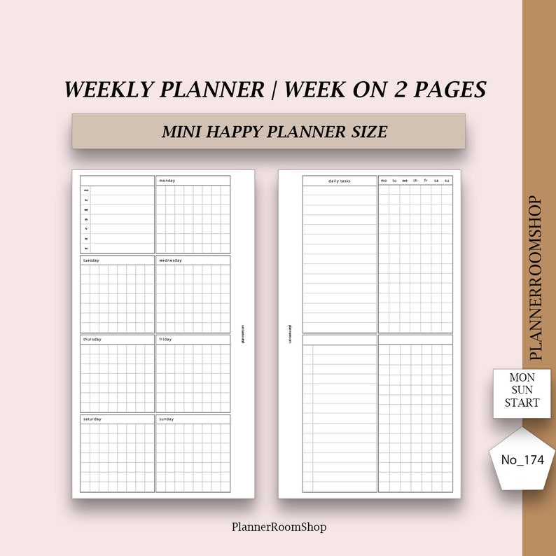 Printable ADHD Weekly Planner Adult for Mini Happy Planner Size ...