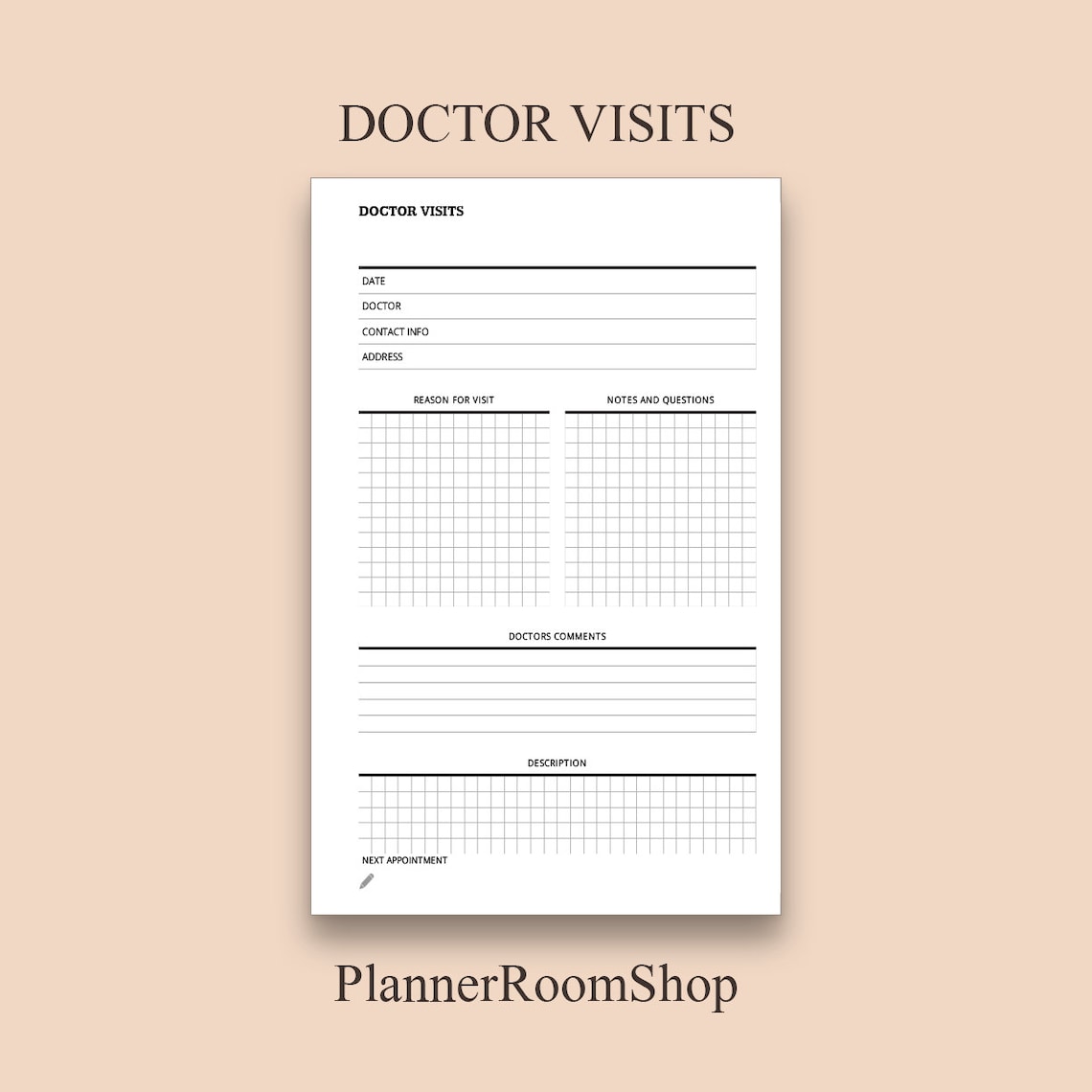 Medical planner Doctors visits Printables for A5 rings | Etsy