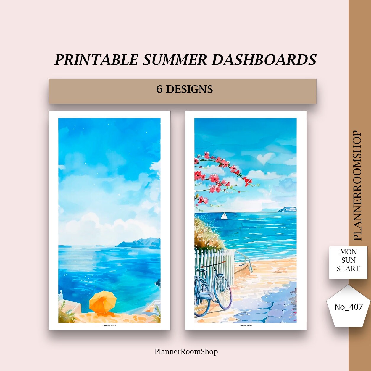 Printable Summer Planner Dashboards, Planner Cover, Planner Dividers ...