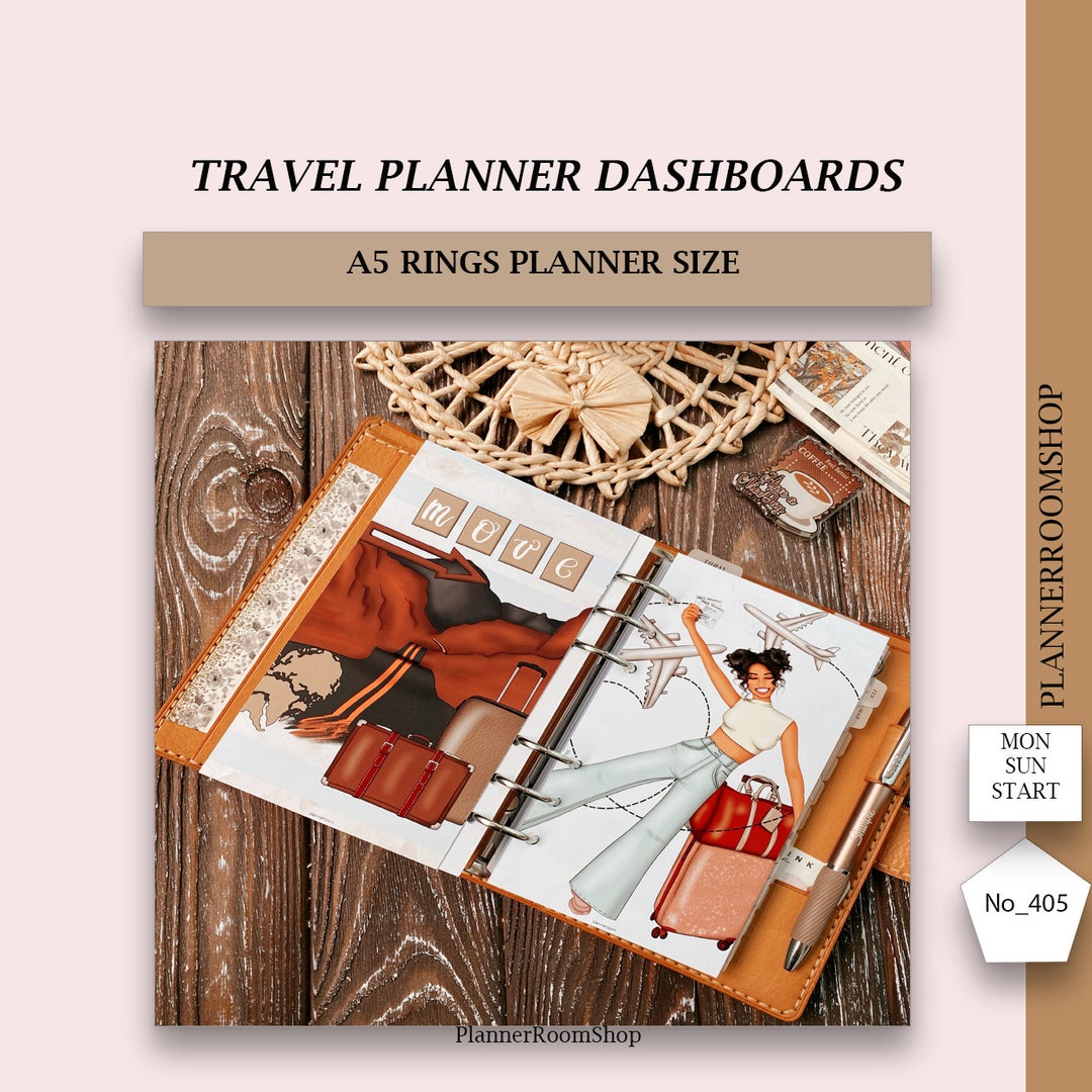 Travel Vibe Planner Insert , Dashboard or Cover Set for Your Rings ...