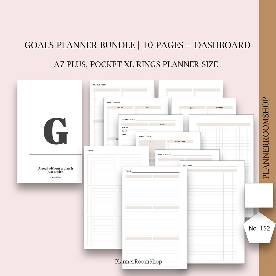 Digital Goal Planner Bundle, Goal Setting, Printable Goal Tracker ...