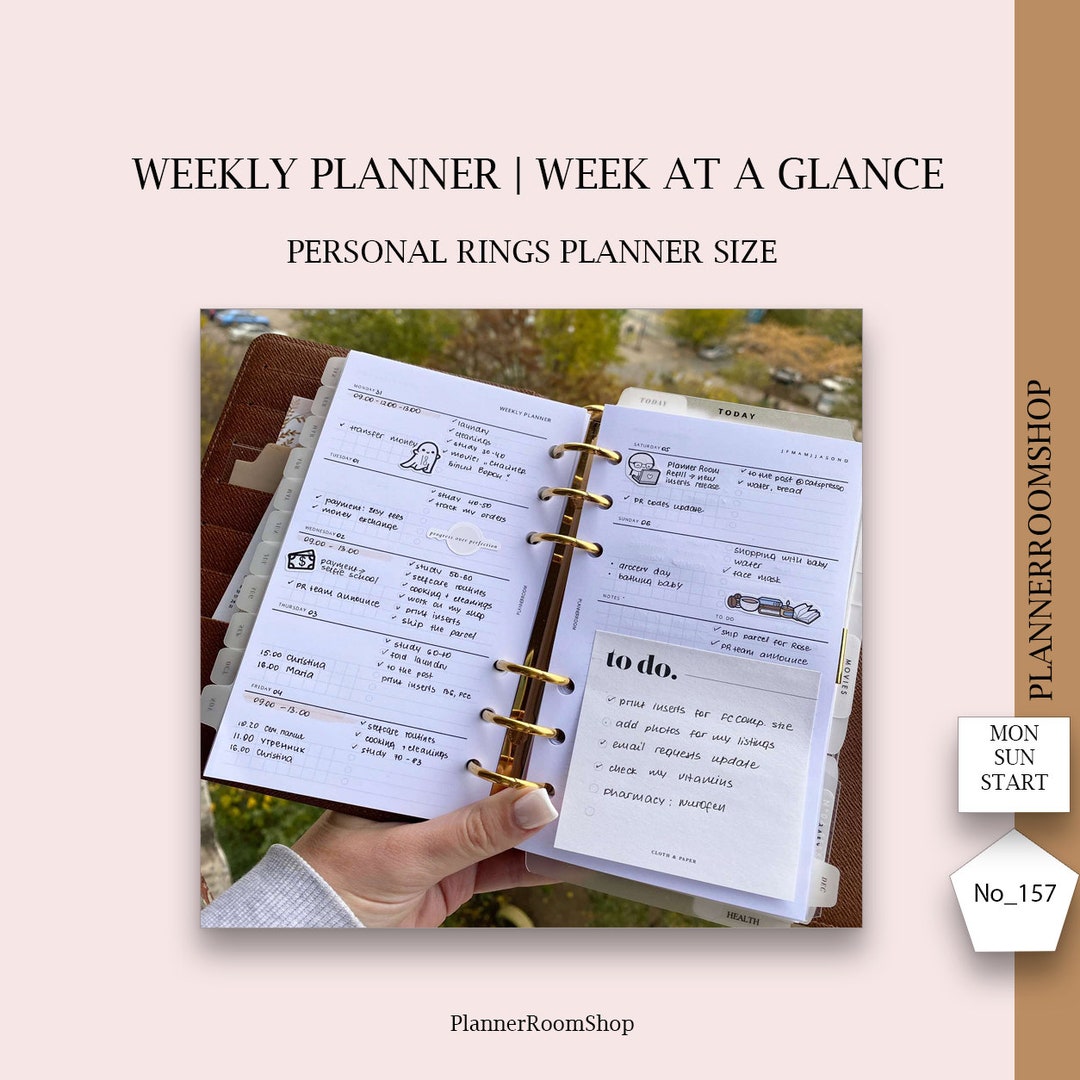 Weekly Planner, Personal MM Agenda, Week at a Glnace, Weekly Overview ...