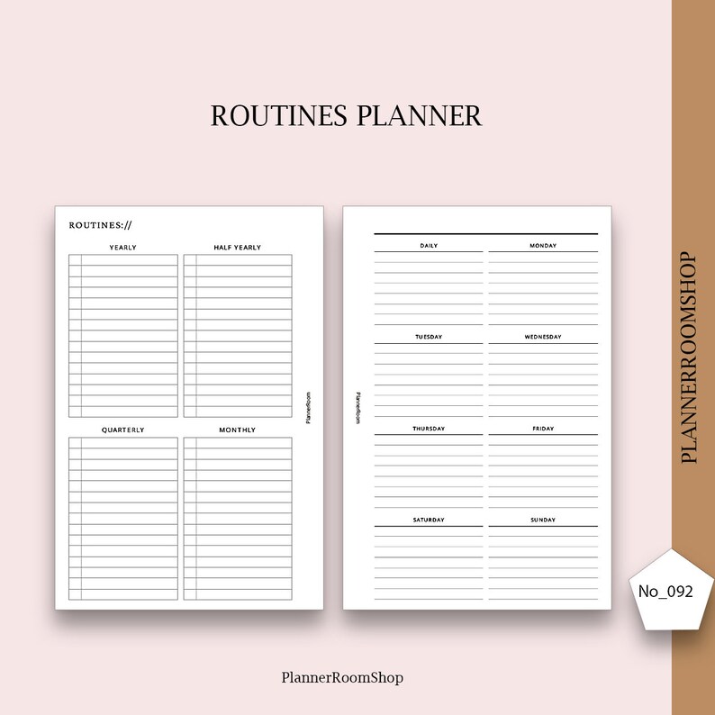 Routines Planner for Personal Planner Printable Routines - Etsy