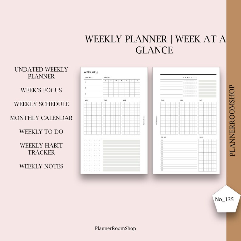 Weekly Planner Printable Personal Planner Inserts Weekly - Etsy