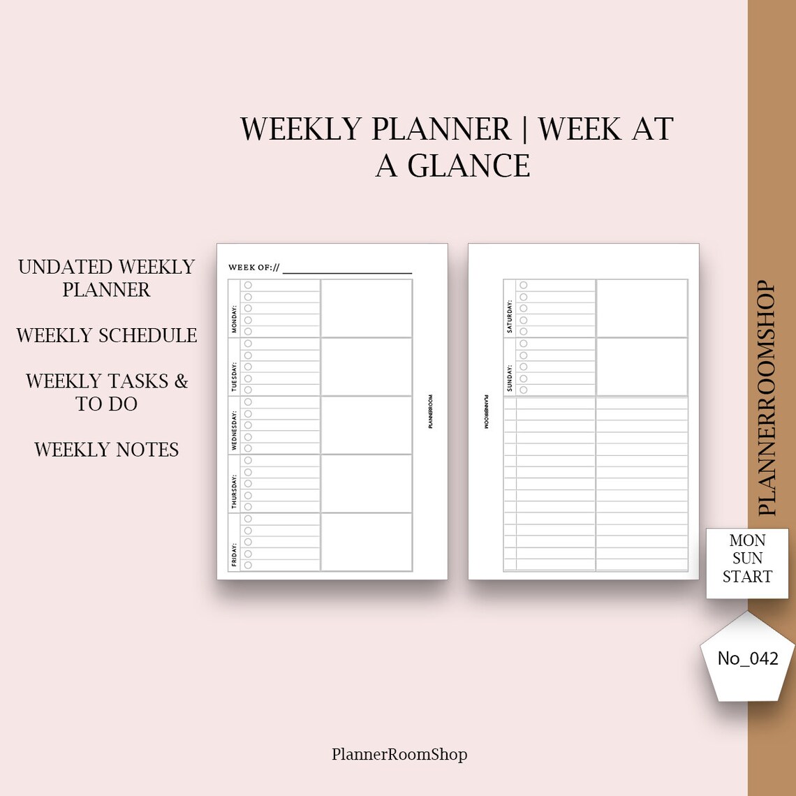Weekly Planner Printable Pocket Size Weekly Schedule - Etsy
