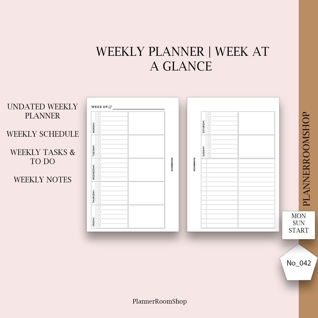 Weekly Planner Printable Pocket Size Weekly Schedule - Etsy