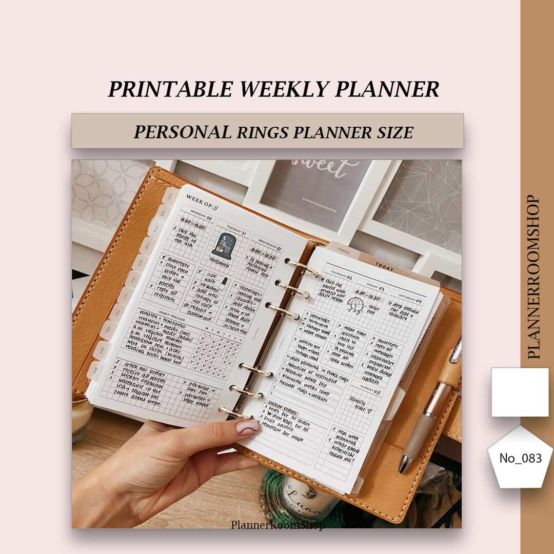 ADHD Printable Weekly Planner Adult, Personal Rings Planner Size, WO2P ...