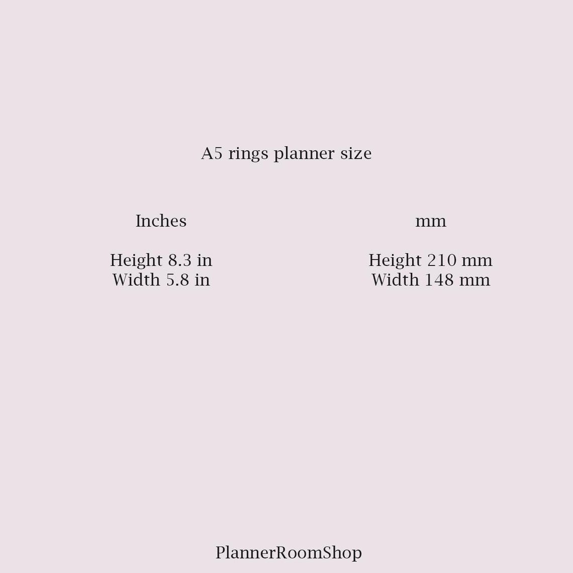 A5 Rings Size, Week on 1 Page, Printable Weekly Planner With Monthly ...