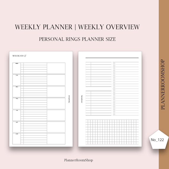 Printable Planner Inserts Weekly Planner Personal Planner - Etsy