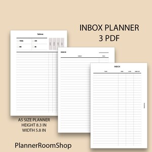 Printable Inbox A5 size Inbox Insert Inbox Tracker Insert To | Etsy
