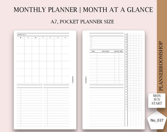 A7 Pocket Planner - Etsy