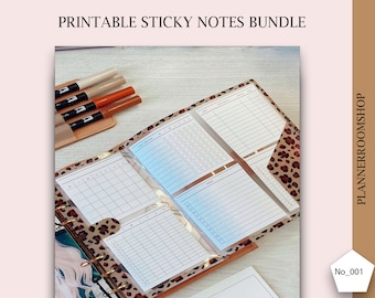STICKY NOTES Printable Template 3x3 Square Collage Sheet Assorted ...