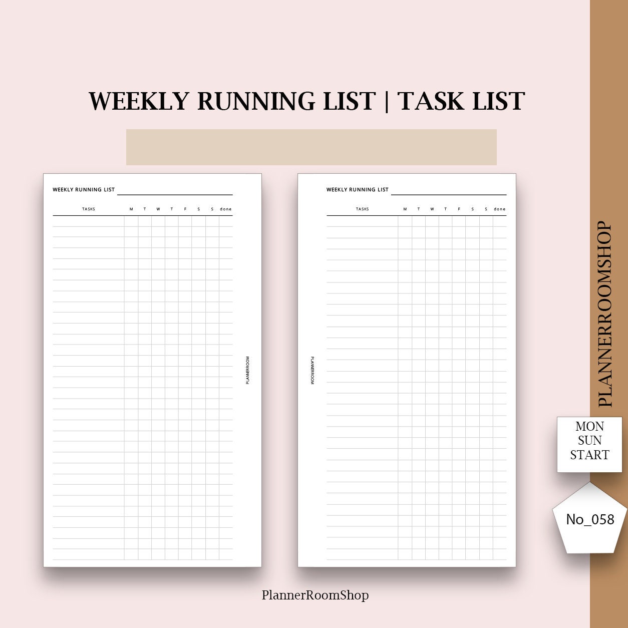 Daily Routine Insert, Weekly Running Tracker for A5 Wide Planner Size ...