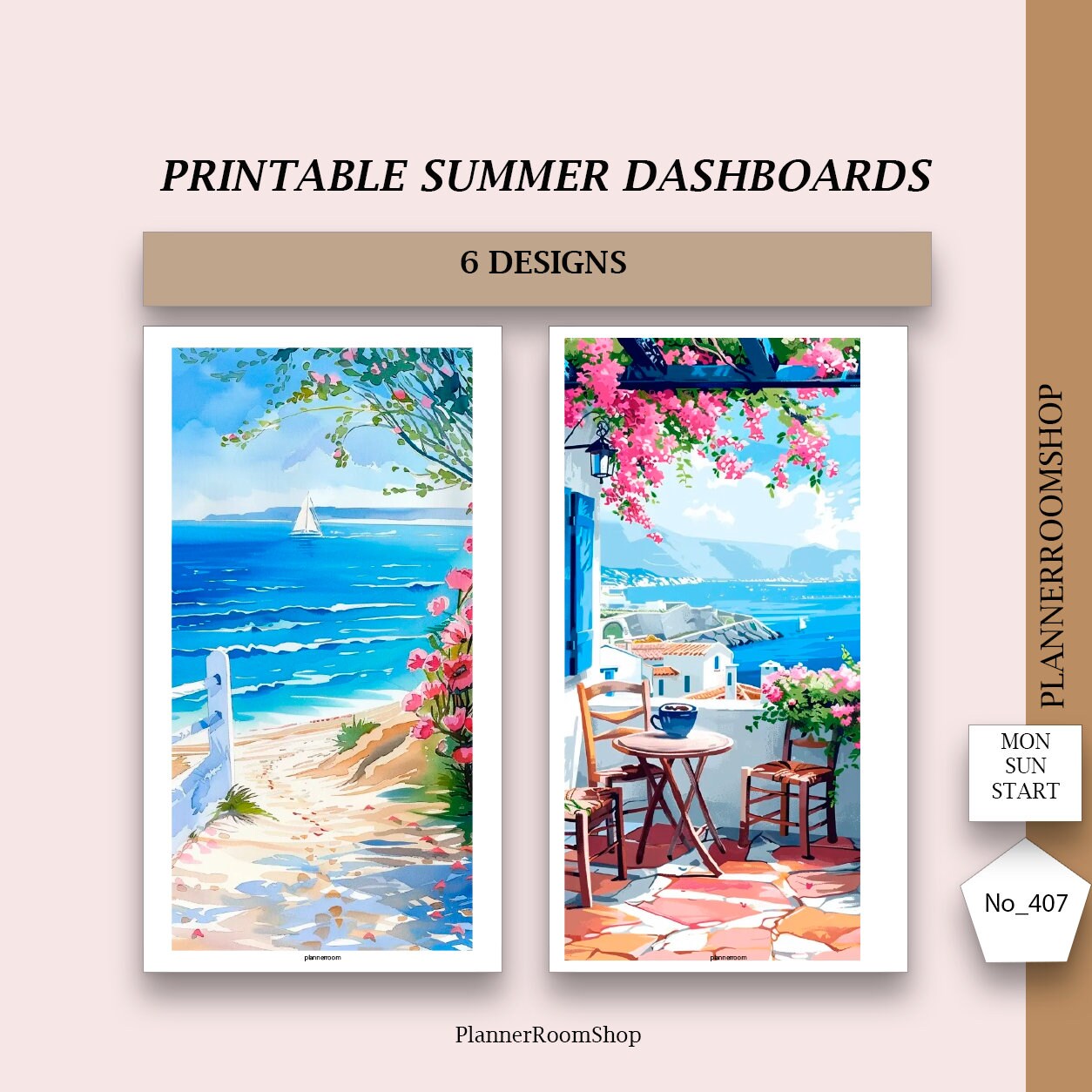 Printable Summer Planner Dashboards, Planner Cover, Planner Dividers ...