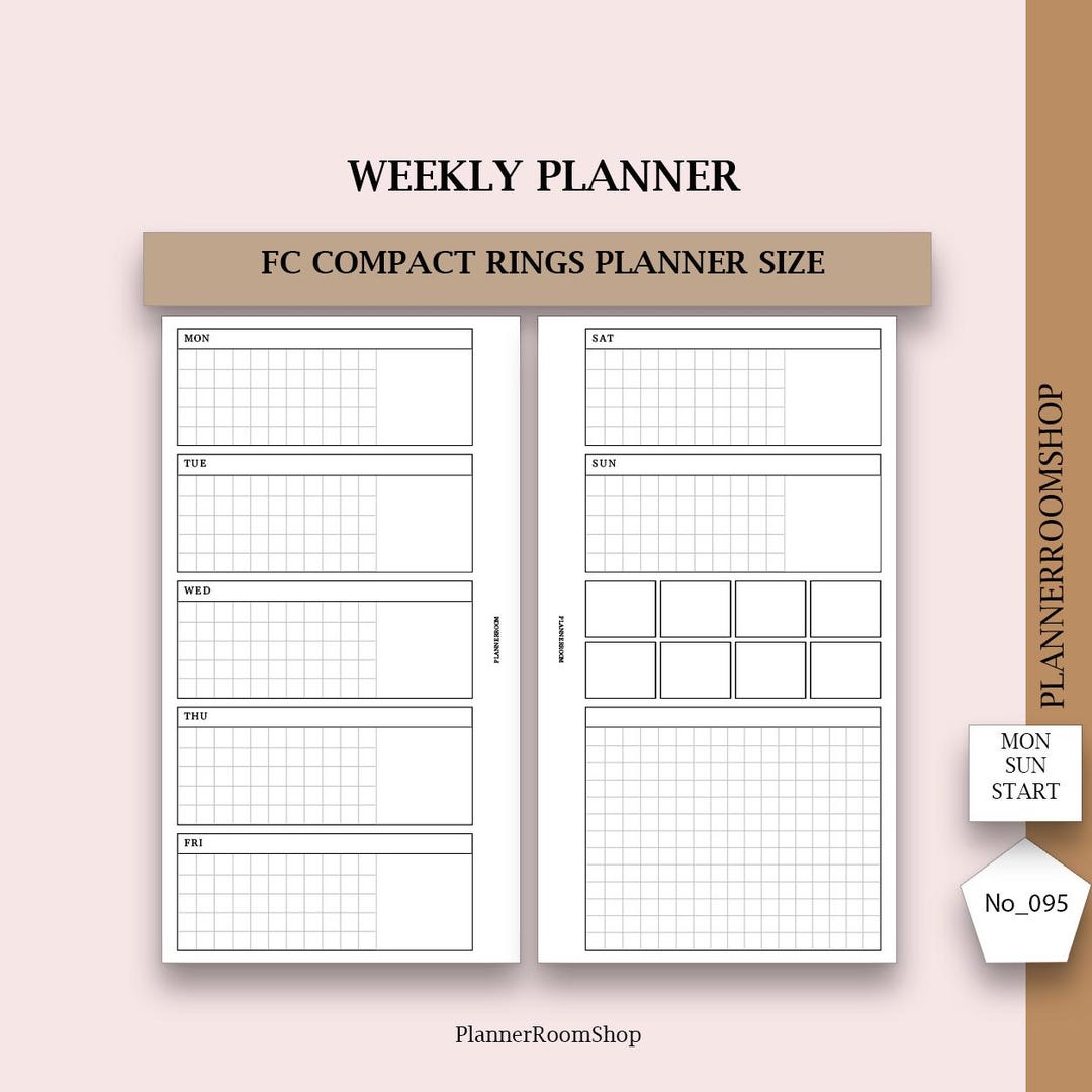 FC Compact Rings, Printable Weekly Planner, Weekly Planner Insert ...