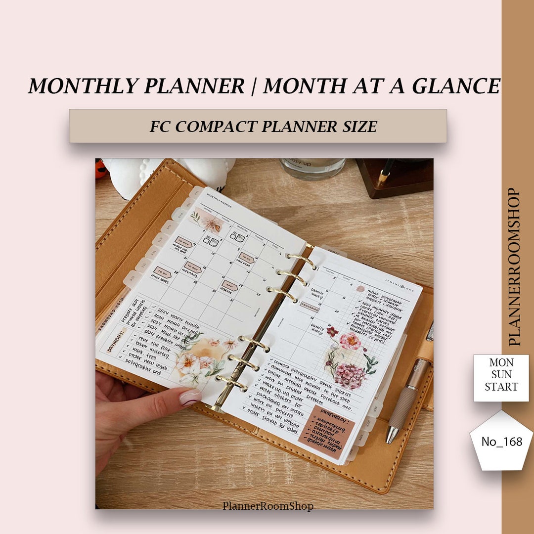ADHD Planner Adult, Undated Monthly Planner for FC Compact Planner Size ...