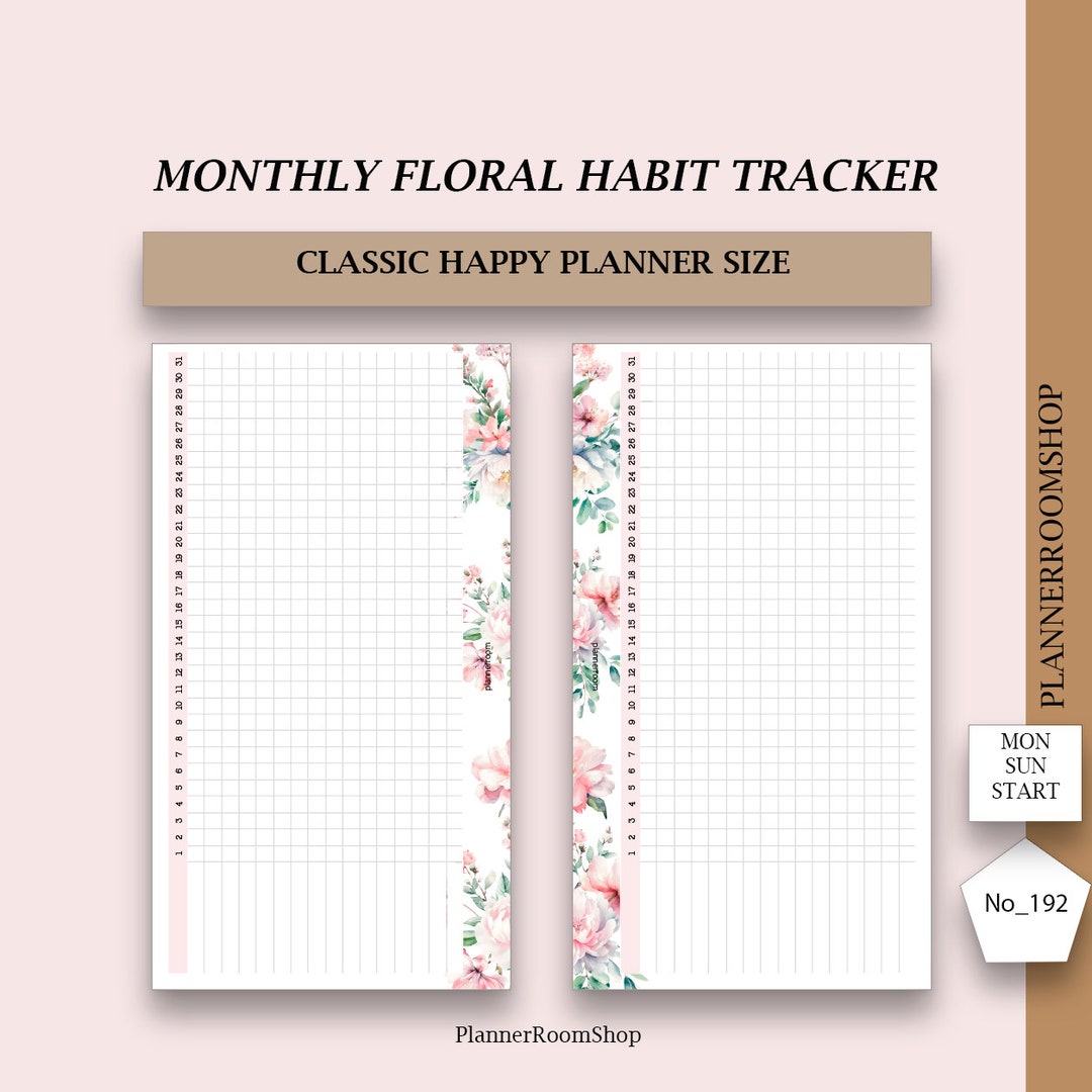Monthly Floral Printable Daily Habit, Calendar Pdf, Aesthetic Habit ...