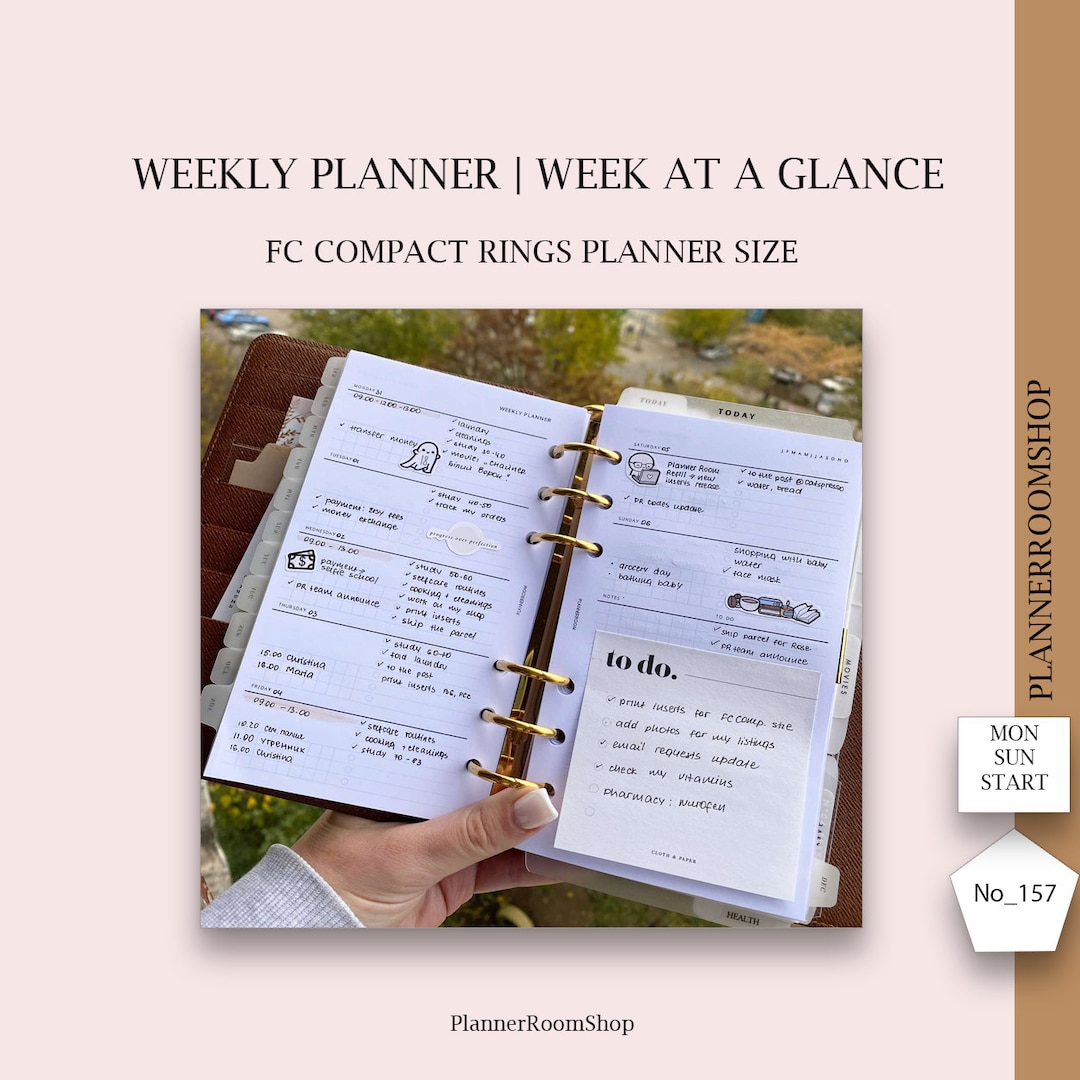 Weekly Planner, FC Compact Agenda, Week at a Glnace, Weekly Overview ...
