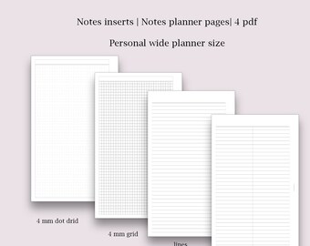 Lined Grid Dotted Paper | A5 Planner Inserts | Printable Writing Paper ...