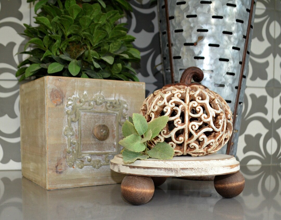 Farmhouse Wood Riser....large Round Riser...wood Stand...farmhouse ...