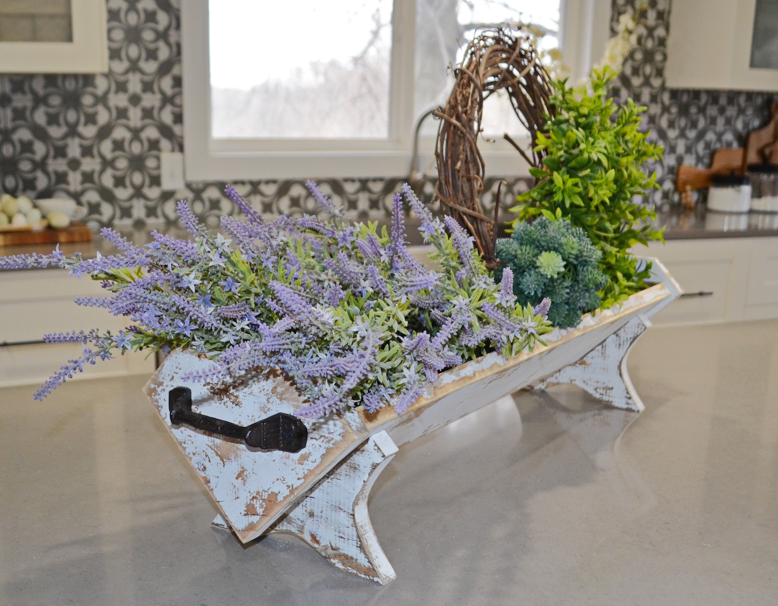 Extra Large Farmhouse Trough...white Trough...distressed Trough ...