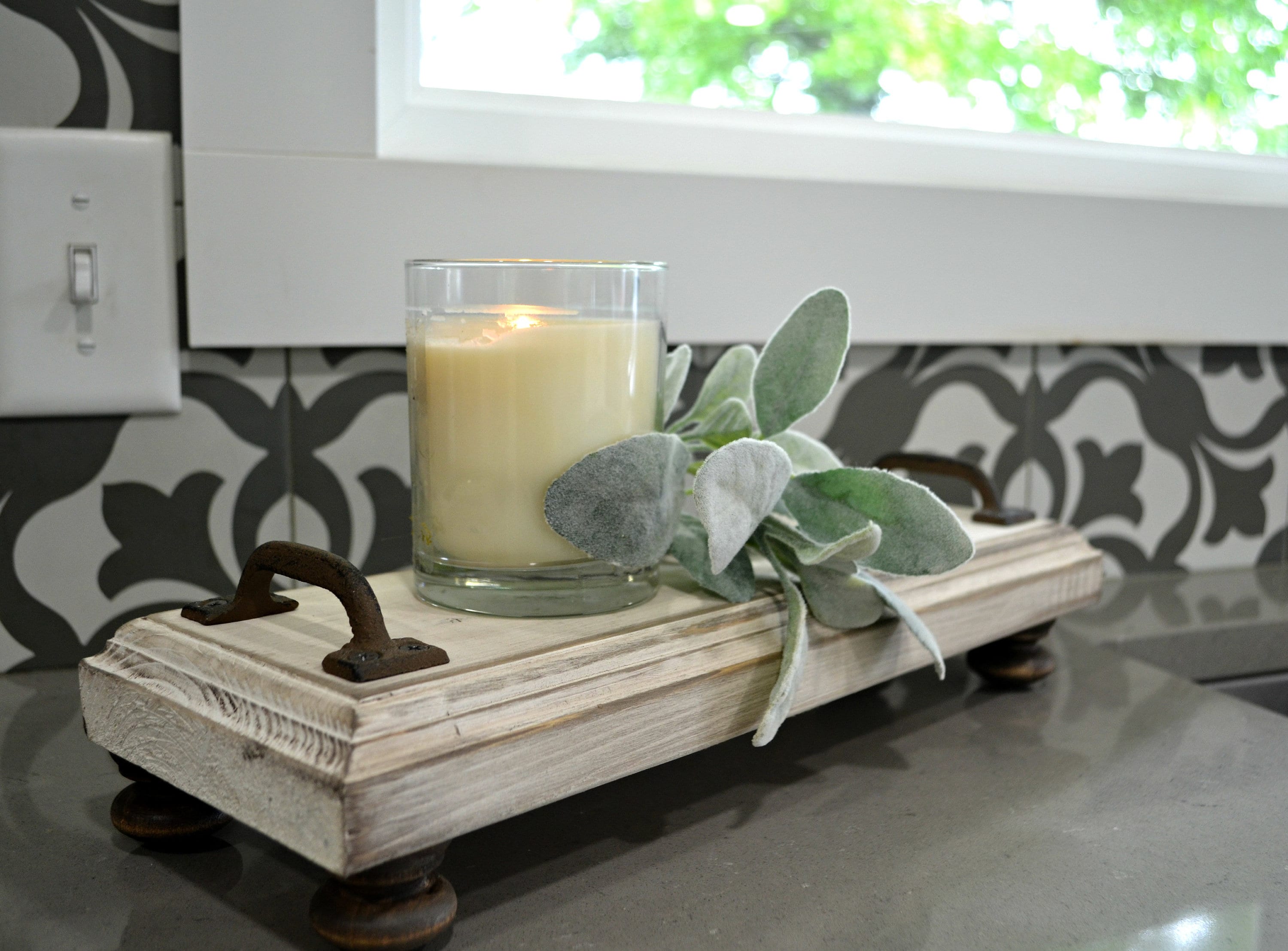 Farmhouse Wood Riser...wood Tray With Handles...wood Stand...farmhouse ...