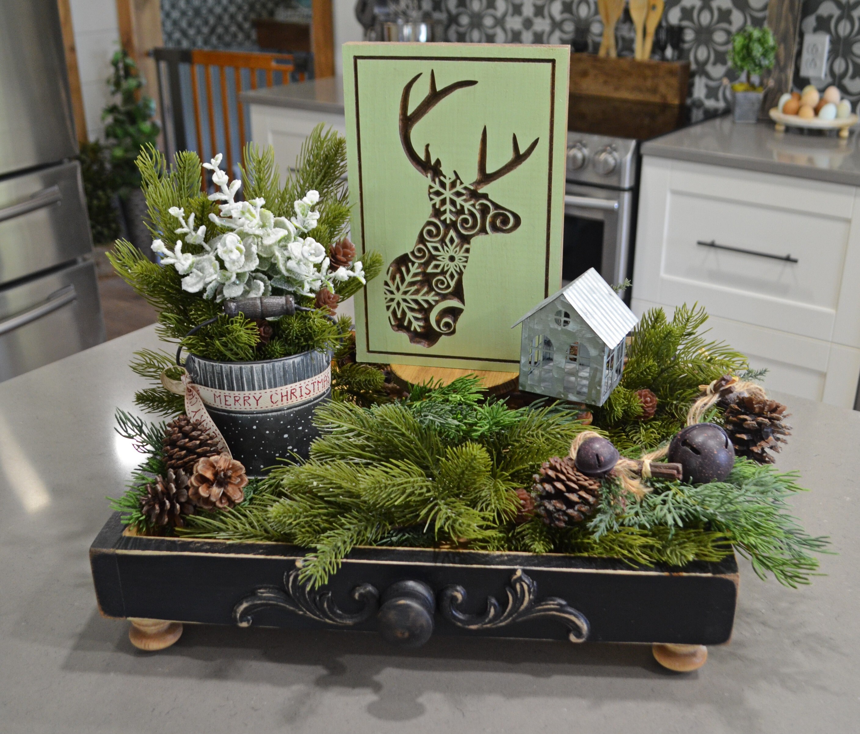 XL Black Tray...square Riser...decorative Tray...farmhouse | Etsy