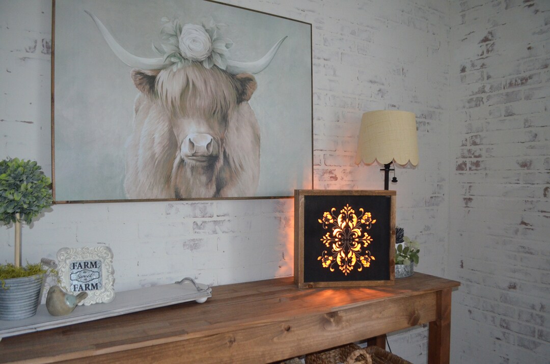 Farmhouse Night Light...vintage Look Night Light...light Box...accent ...