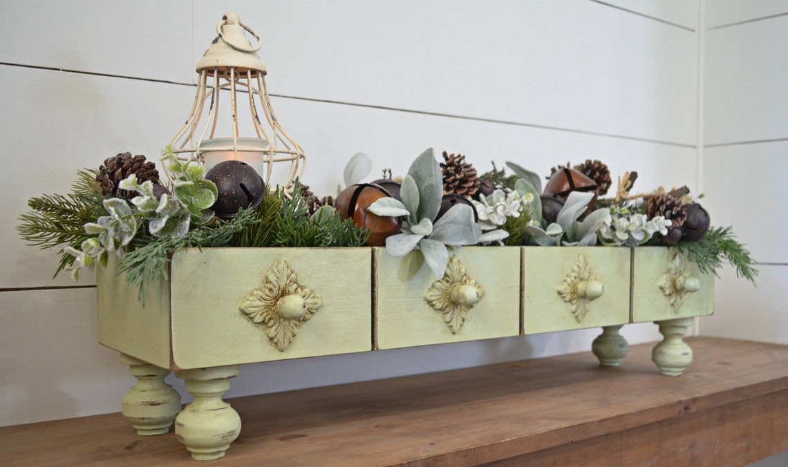 XL Farmhouse Caddy...table Tray Centerpiece...farmhouse Tray - Etsy