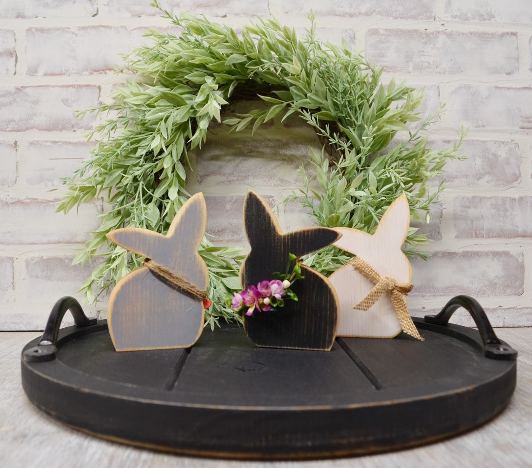 Rustic Wood Bunnies...easter Bunnies...painted Bunnies...shelf Sitters ...