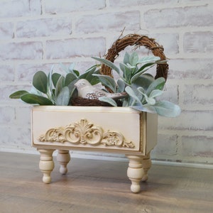Ivory Decorative Farmhouse Box...farmhouse Caddy...deco Box...french ...