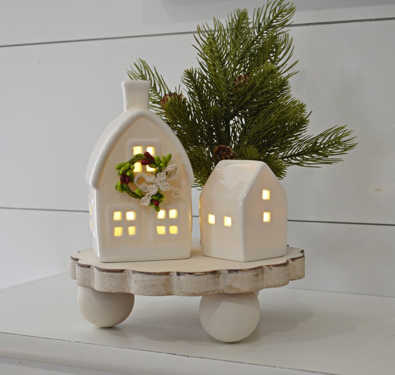 Scalloped Edge Riser...decor Stand...farmhouse Riser...rustic White ...