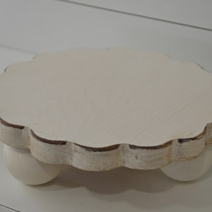 Scalloped Edge Riser...decor Stand...farmhouse Riser...rustic White ...