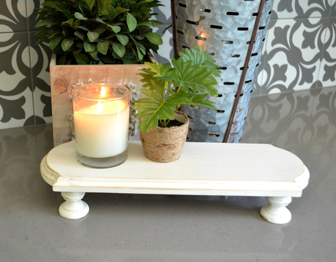 Handmade White Wood Riser...wood Stand...rustic Wood | Etsy