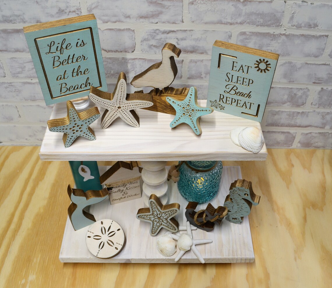 Beach Tray Decor...starfish...sand Dollar...whale Tail...beach - Etsy