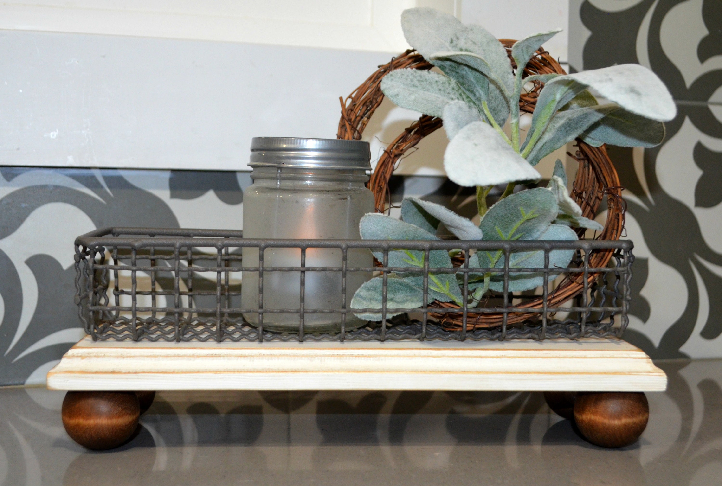 Handmade Wood Riser With Tray...wood Stand...rustic Wood - Etsy