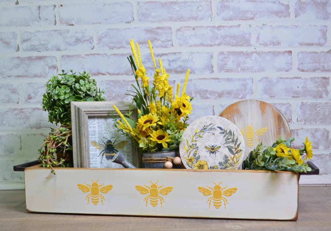 Bumble Bee Caddy Box...french Country Box...farmhouse Bee Caddy ...
