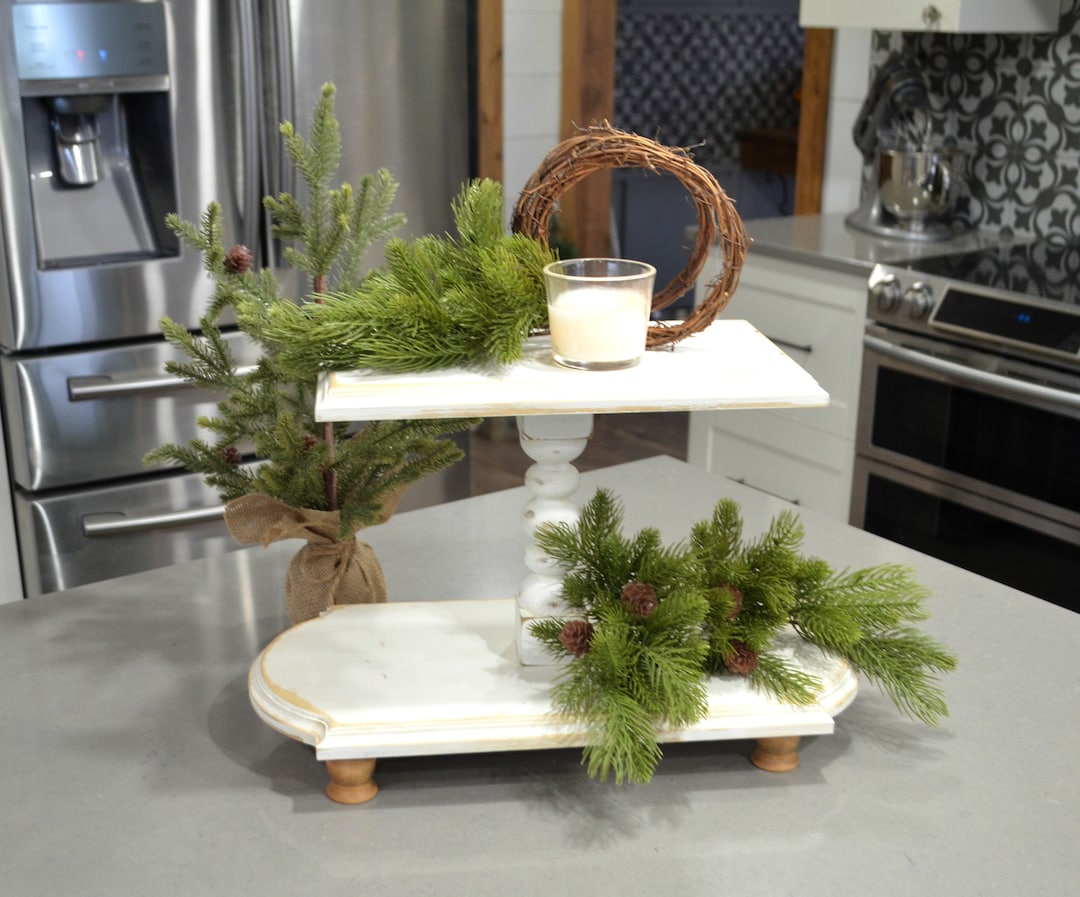 Large Farmhouse Tiered Tray...double Tray...double Riser...farmhouse ...