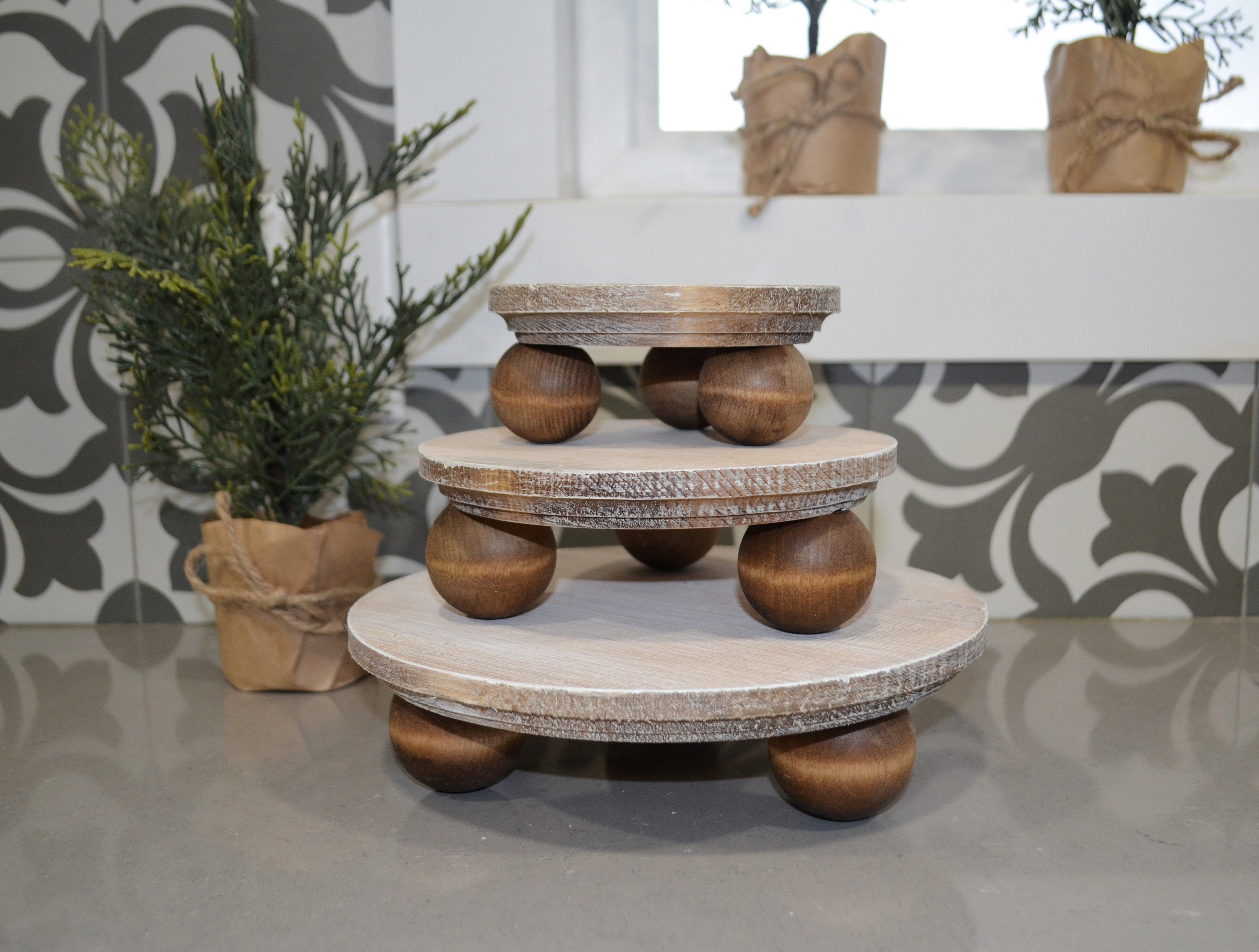 Set of Three Round Risers...Farmhouse Riser | Etsy