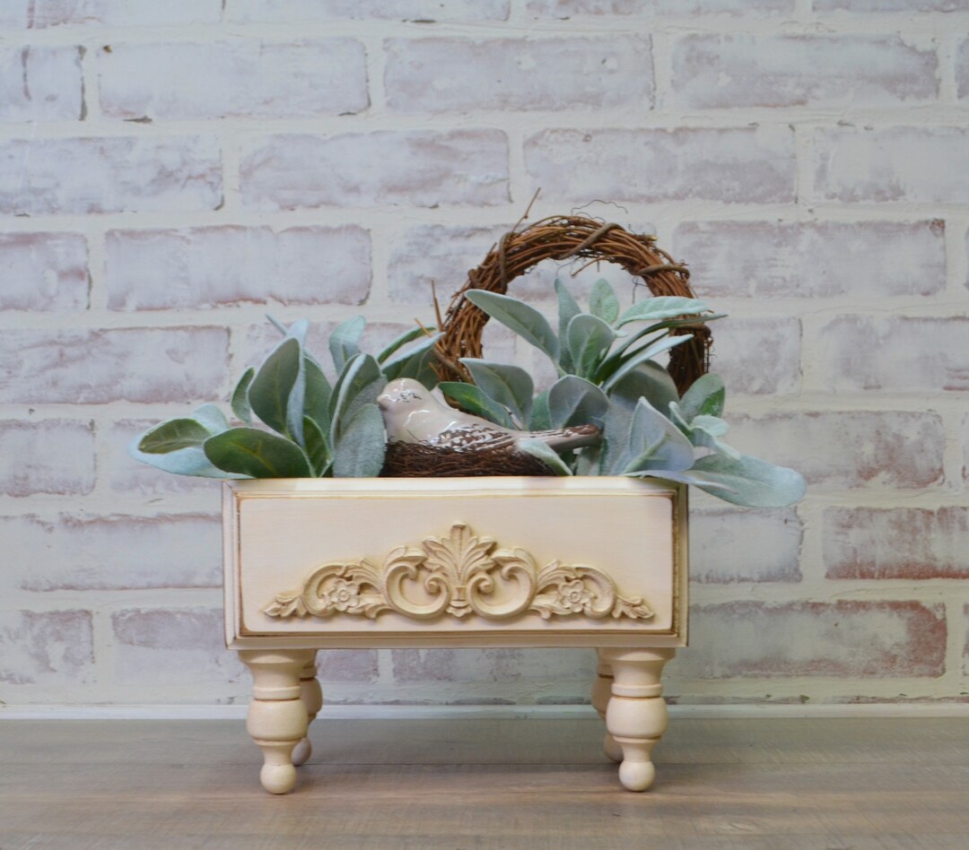 Ivory Decorative Farmhouse Box...farmhouse Caddy...deco Box...french ...