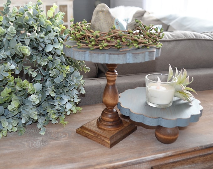Tiered Tray Riser, Farmhouse Decor, 4 Small Rustic Riser, Wood Stand ...