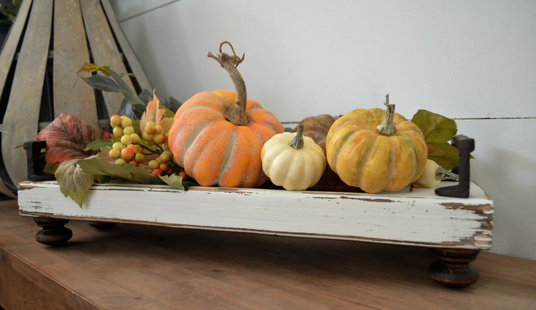 Farmhouse Wood Riser...white Riser...wood Stand...farmhousetray ...