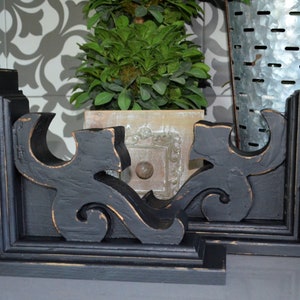 Chunky Distressed Set of Corbels...black Corbels - Etsy