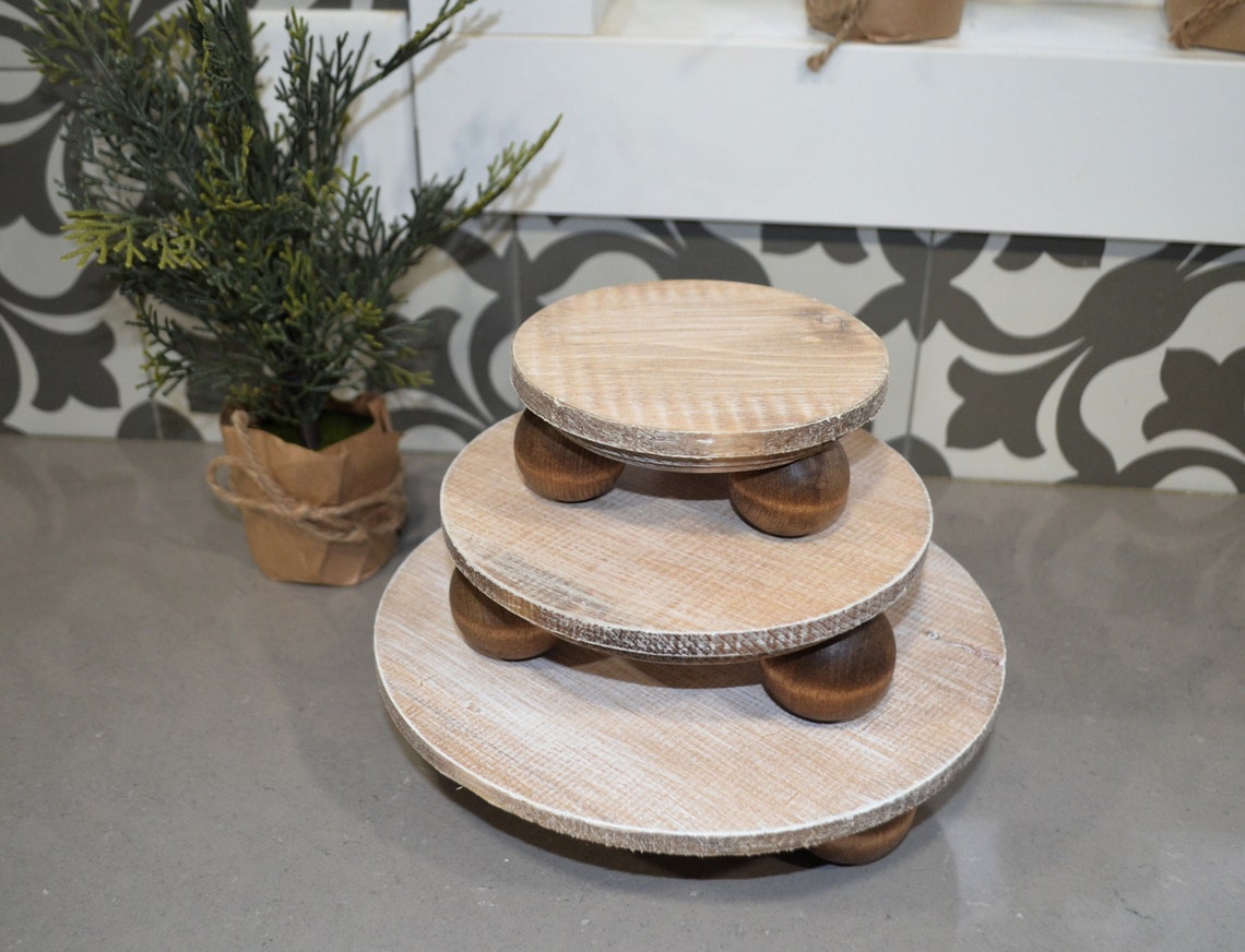 Set of Three Round Risers...Farmhouse Riser | Etsy