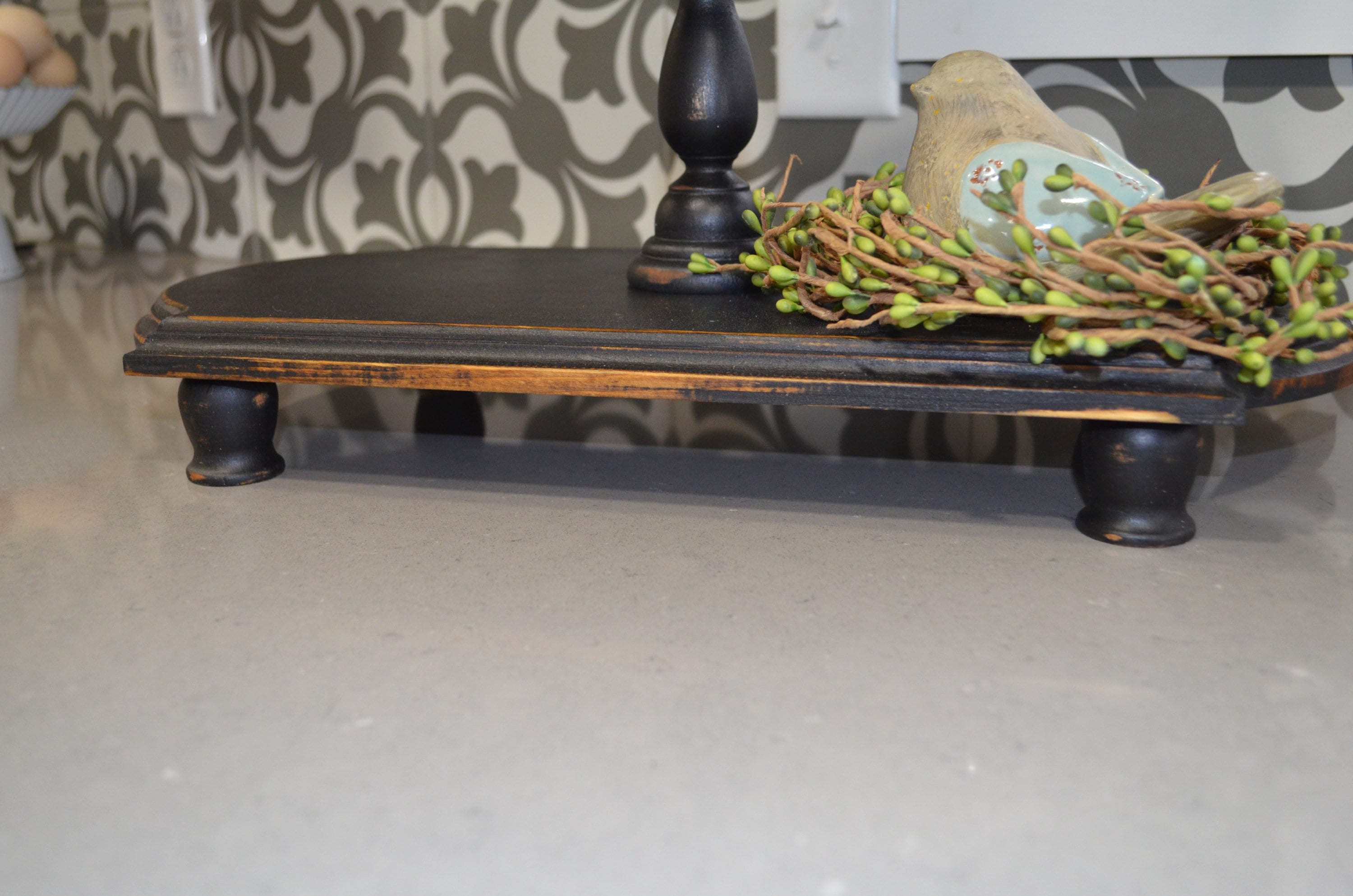 Farmhouse Triple Tray...black Distressed Riser...tiered - Etsy