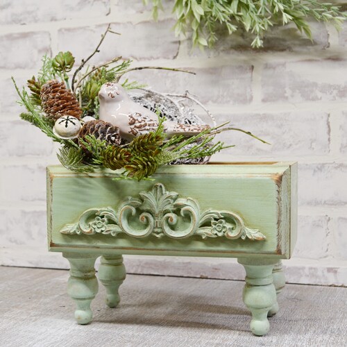 Decorative Farmhouse Box...farmhouse Caddy...green Deco - Etsy