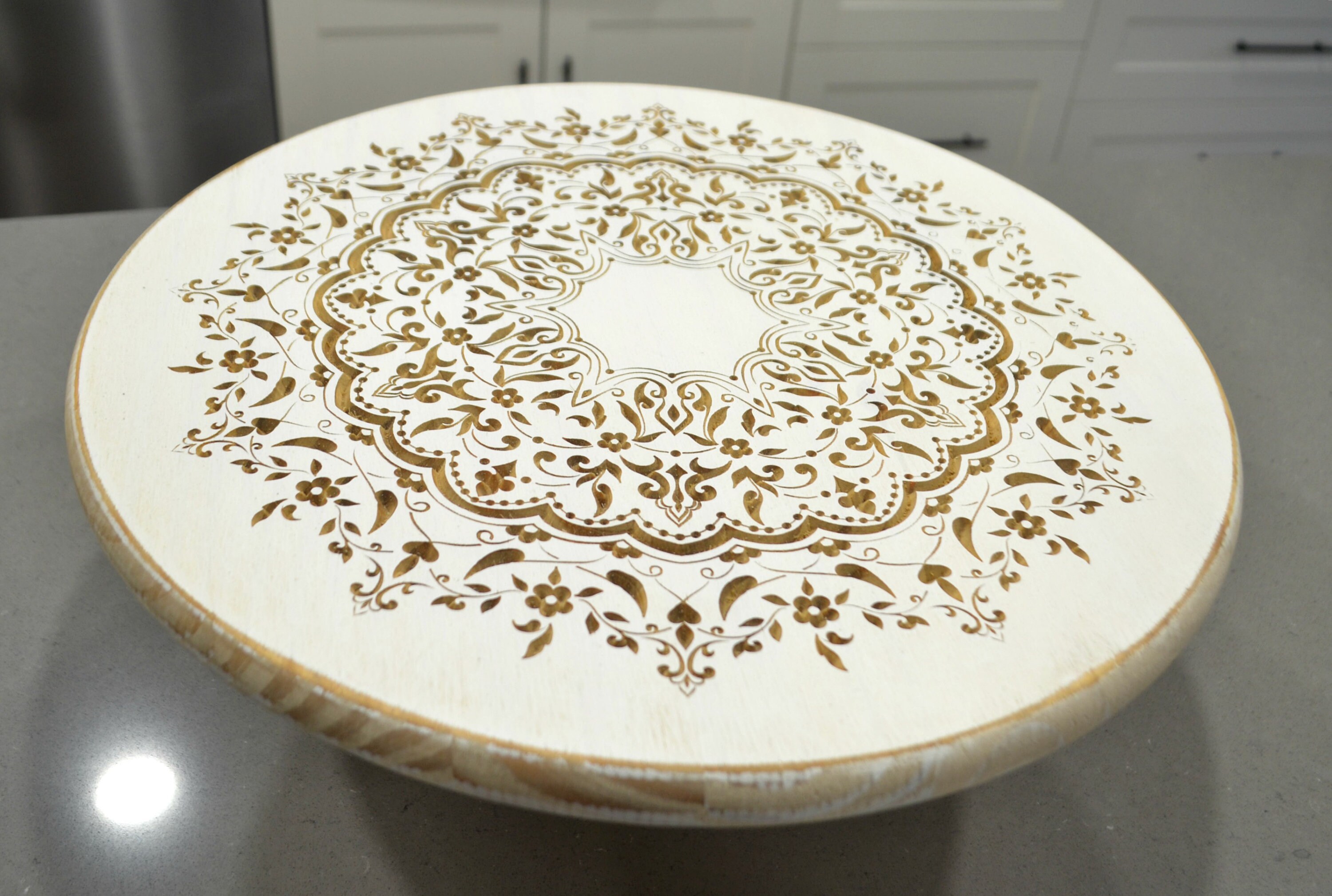 Engraved Pedestal Tray...farmhouse Tray...round - Etsy