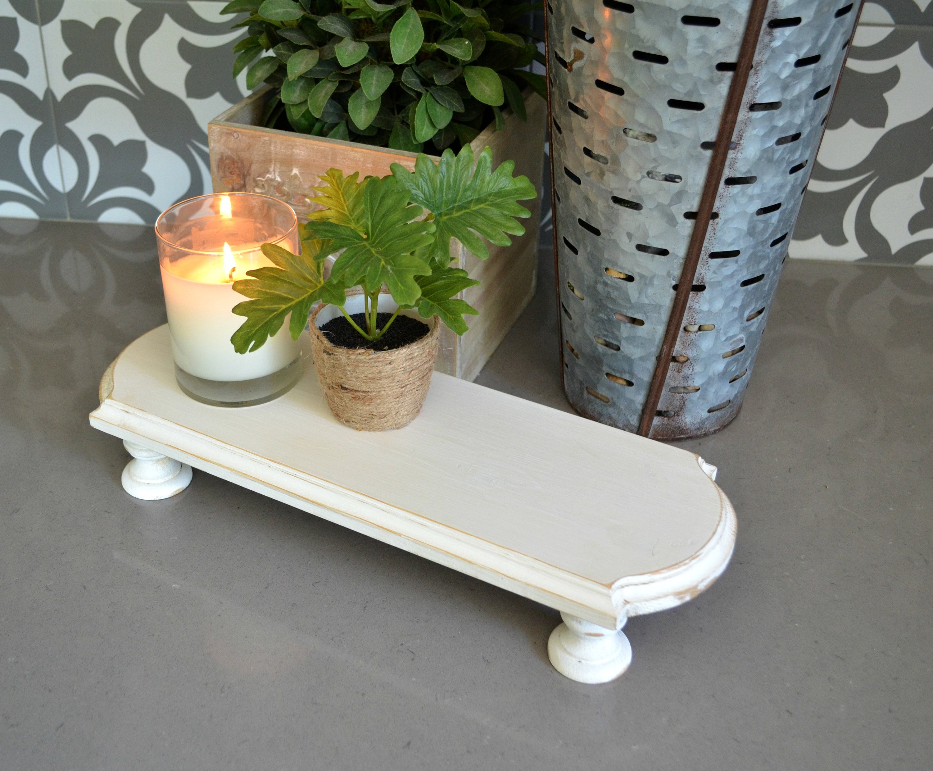Handmade White Wood Riser...wood Stand...rustic Wood - Etsy