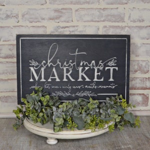 Christmas Sign...christmas Market Sign...vintage Christmas Sign...black ...