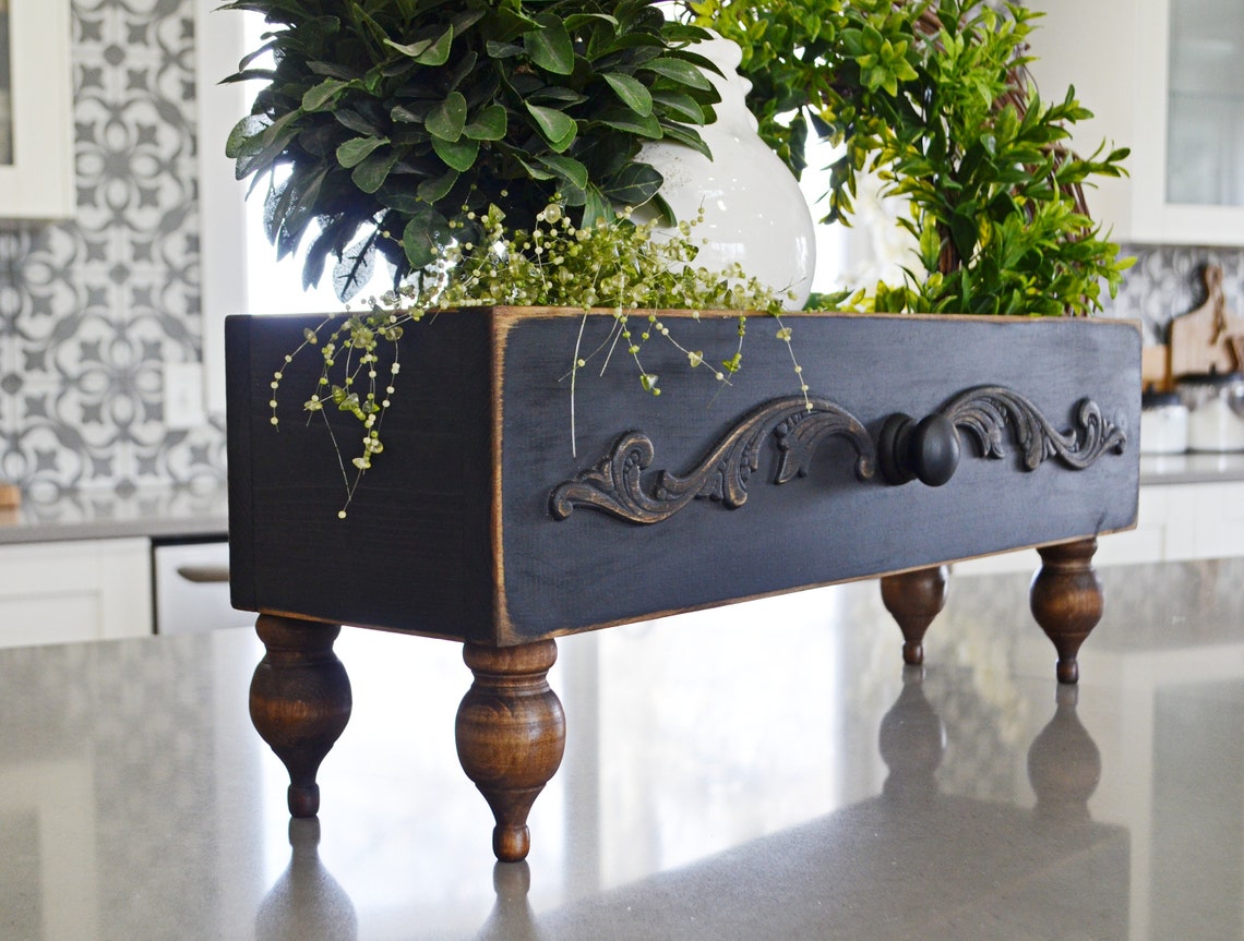 Decorative Farmhouse Box...farmhouse Caddy...xl Black Box - Etsy